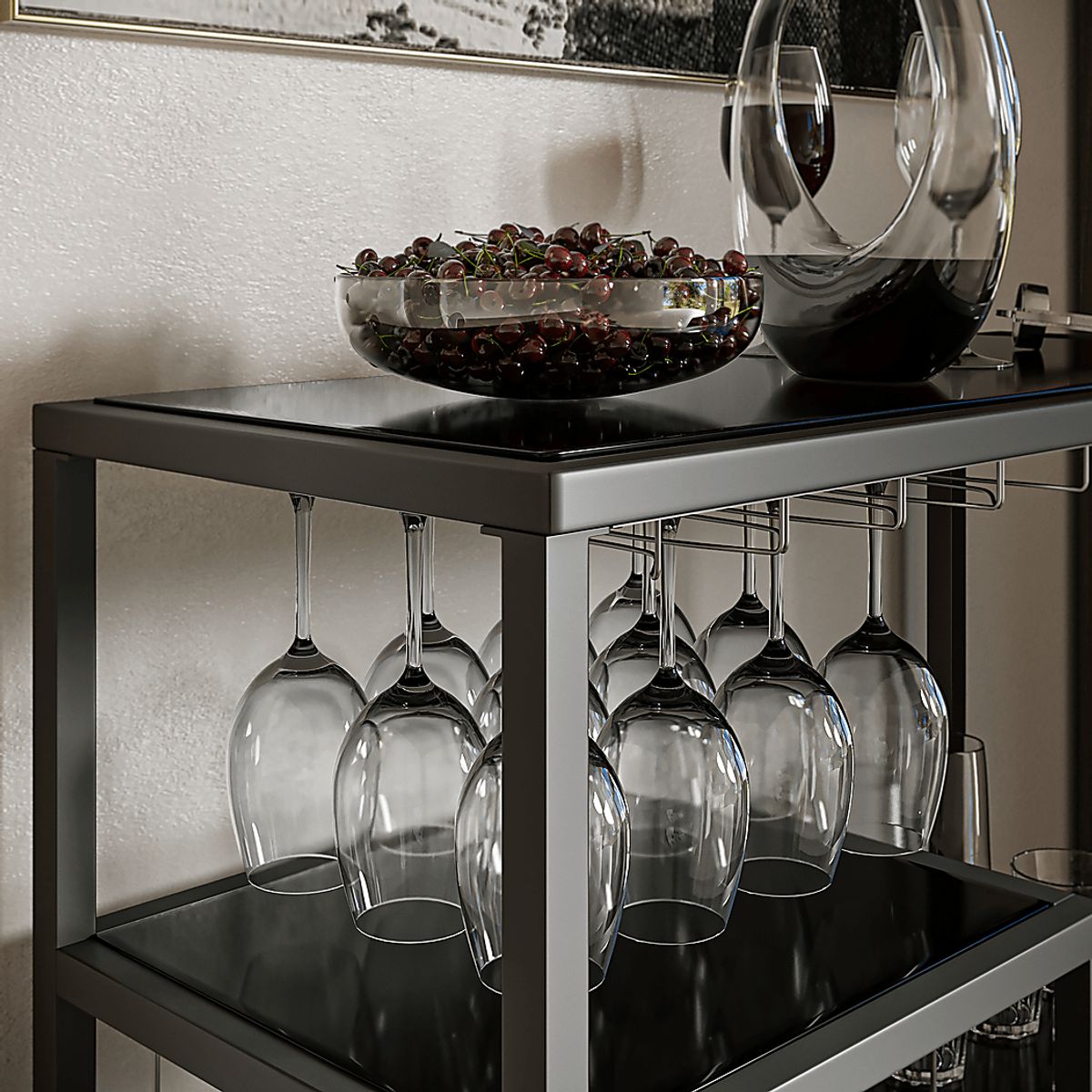 Zephs Black Black,Colors Bar Cart | Rooms to Go