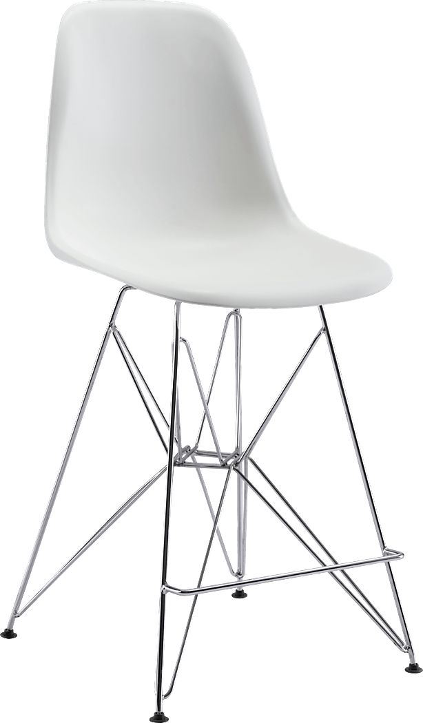 Zip White Barstool - Rooms To Go