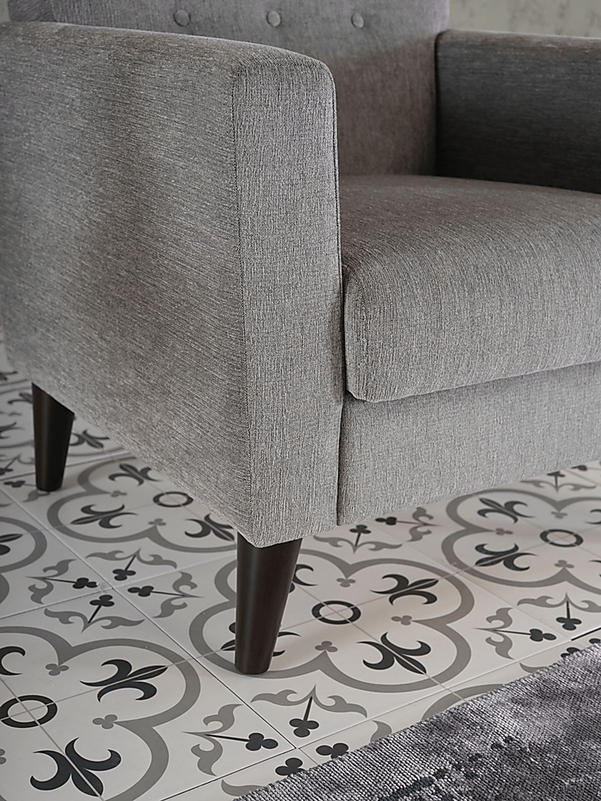 Zouave Gray Polyester Fabric Chair & Ottoman | Rooms to Go