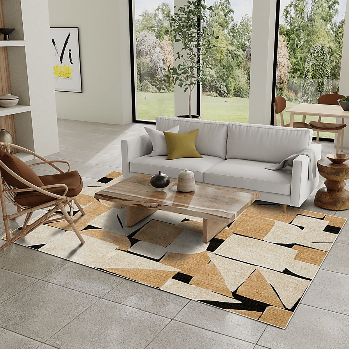 Zuhu Cream Beige Rug | Rooms to Go