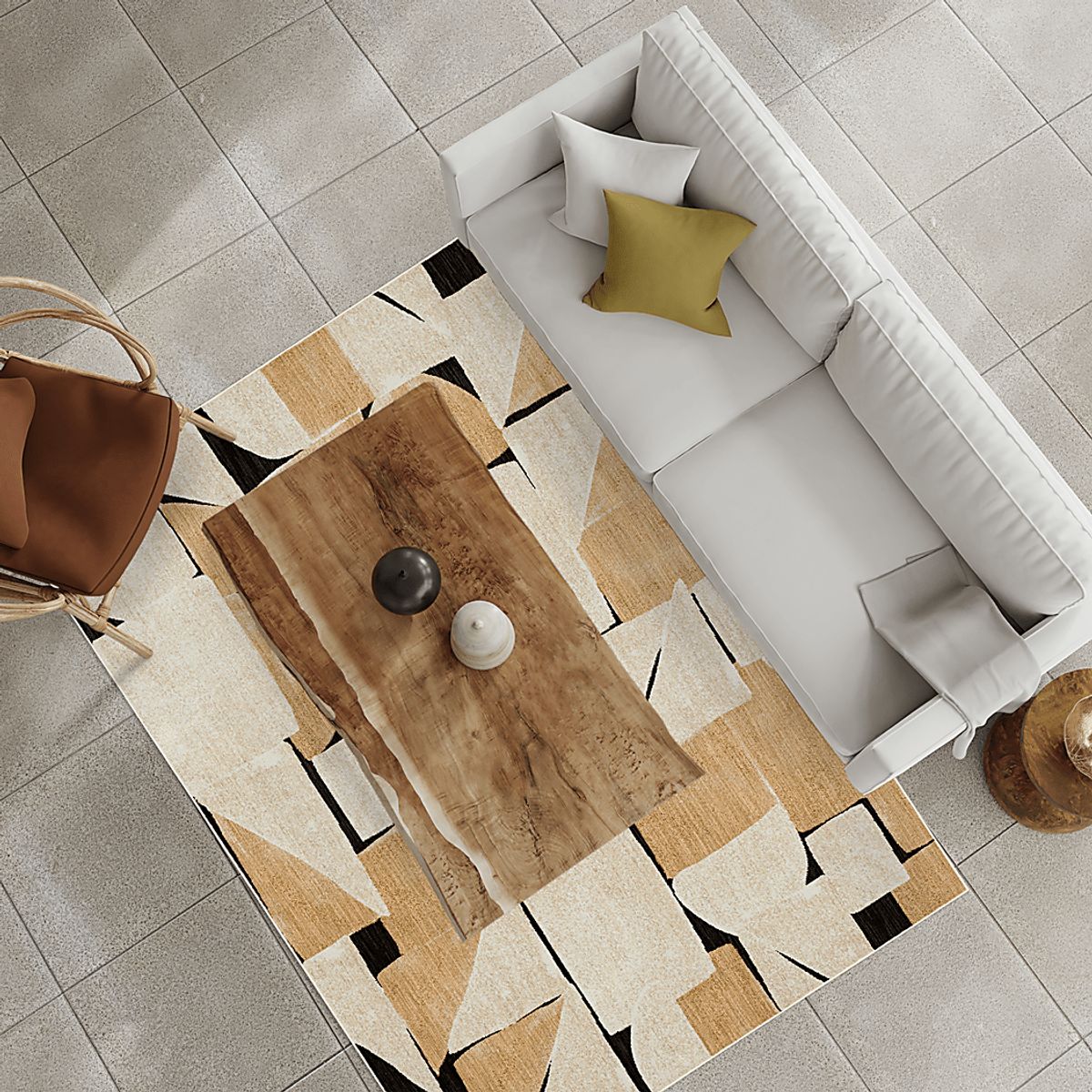 Zuhu Cream Beige Rug | Rooms to Go