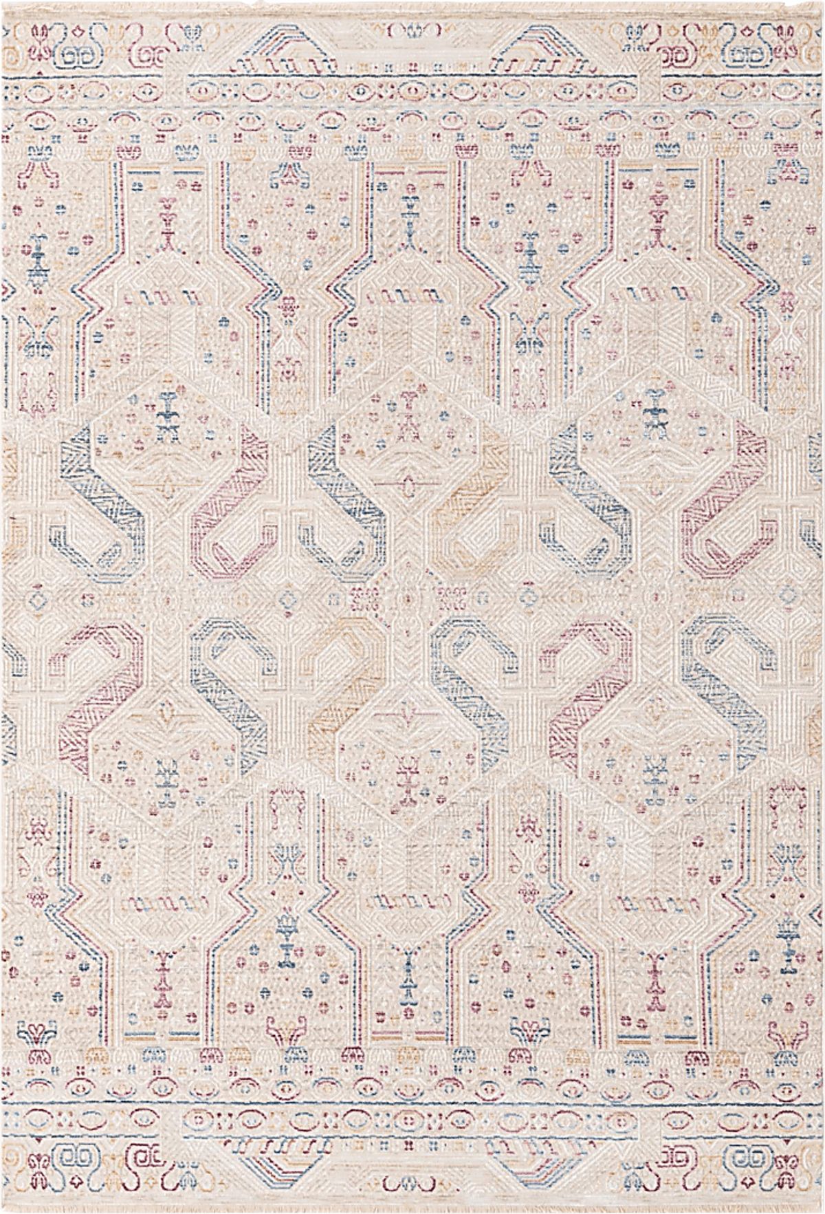 Zulfa Burgundy,Ivory Beige,Red Rugs | Rooms to Go