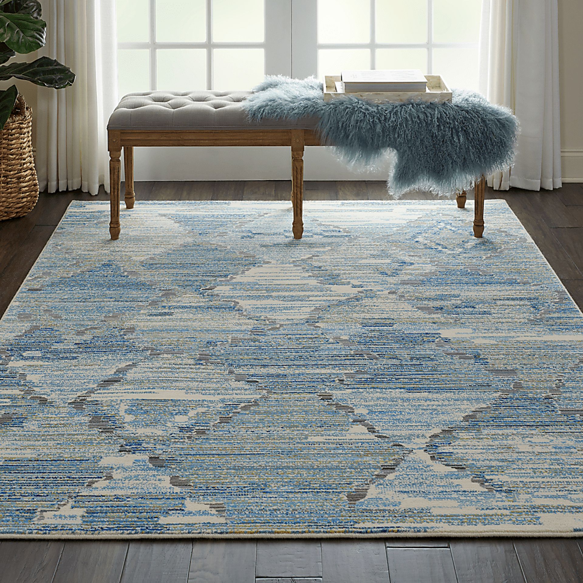Zuma Beach Blue Rug | Rooms to Go