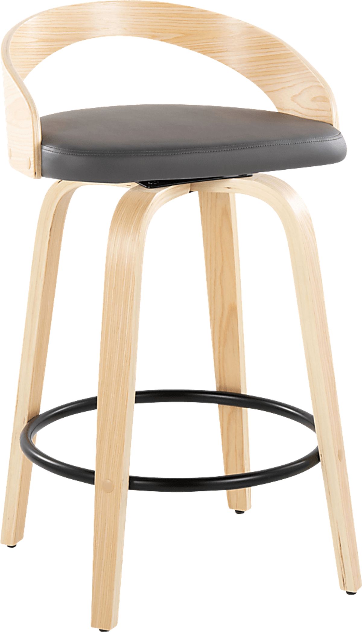 Zykan III Natural Light Wood Gray Swivel Barstool | Rooms to Go