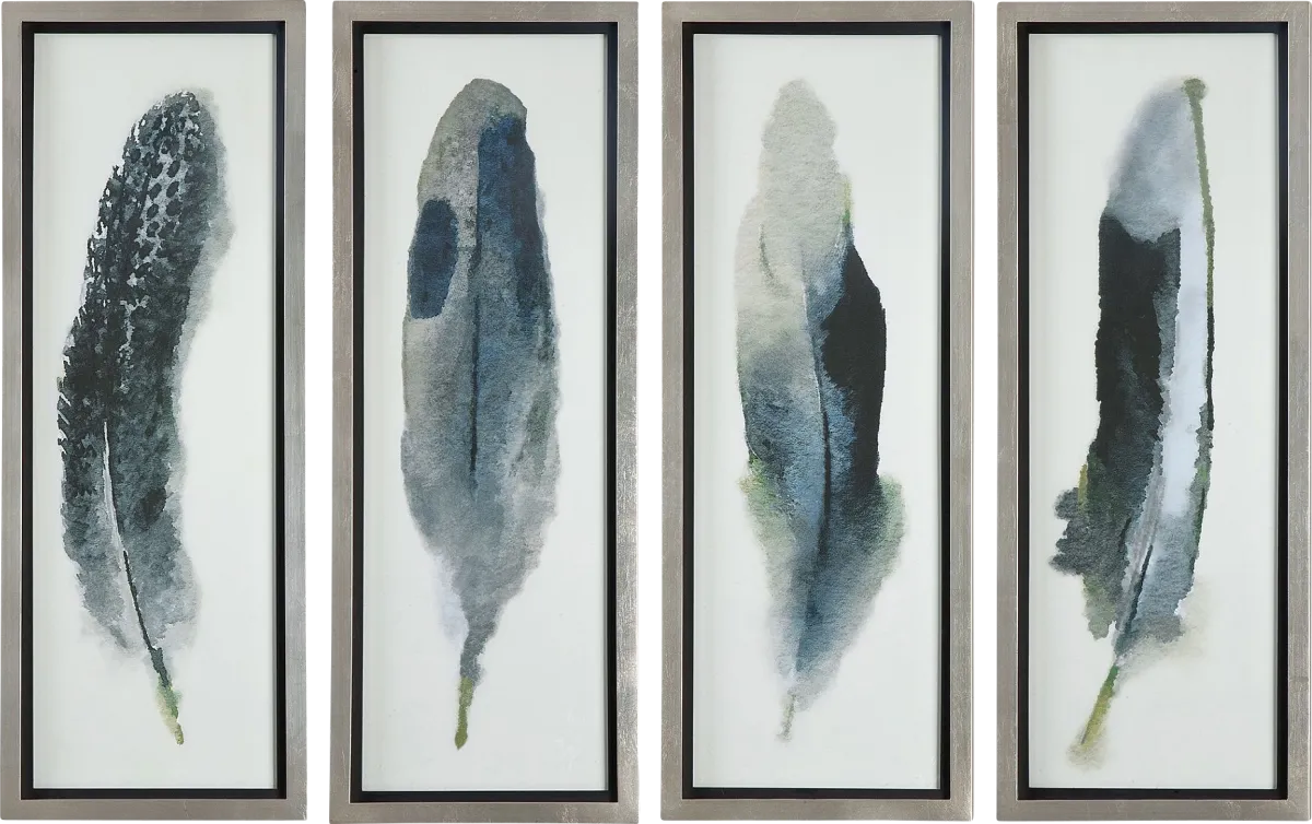 Tyberious Blue Colors Artwork, Set Of 4 | Rooms to Go