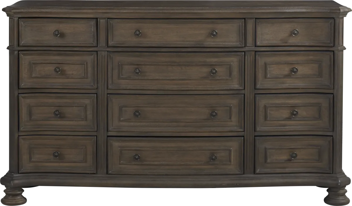 Armitage 5 Pc Dark Brown Wood King Bedroom Set With 3 Pc King ...