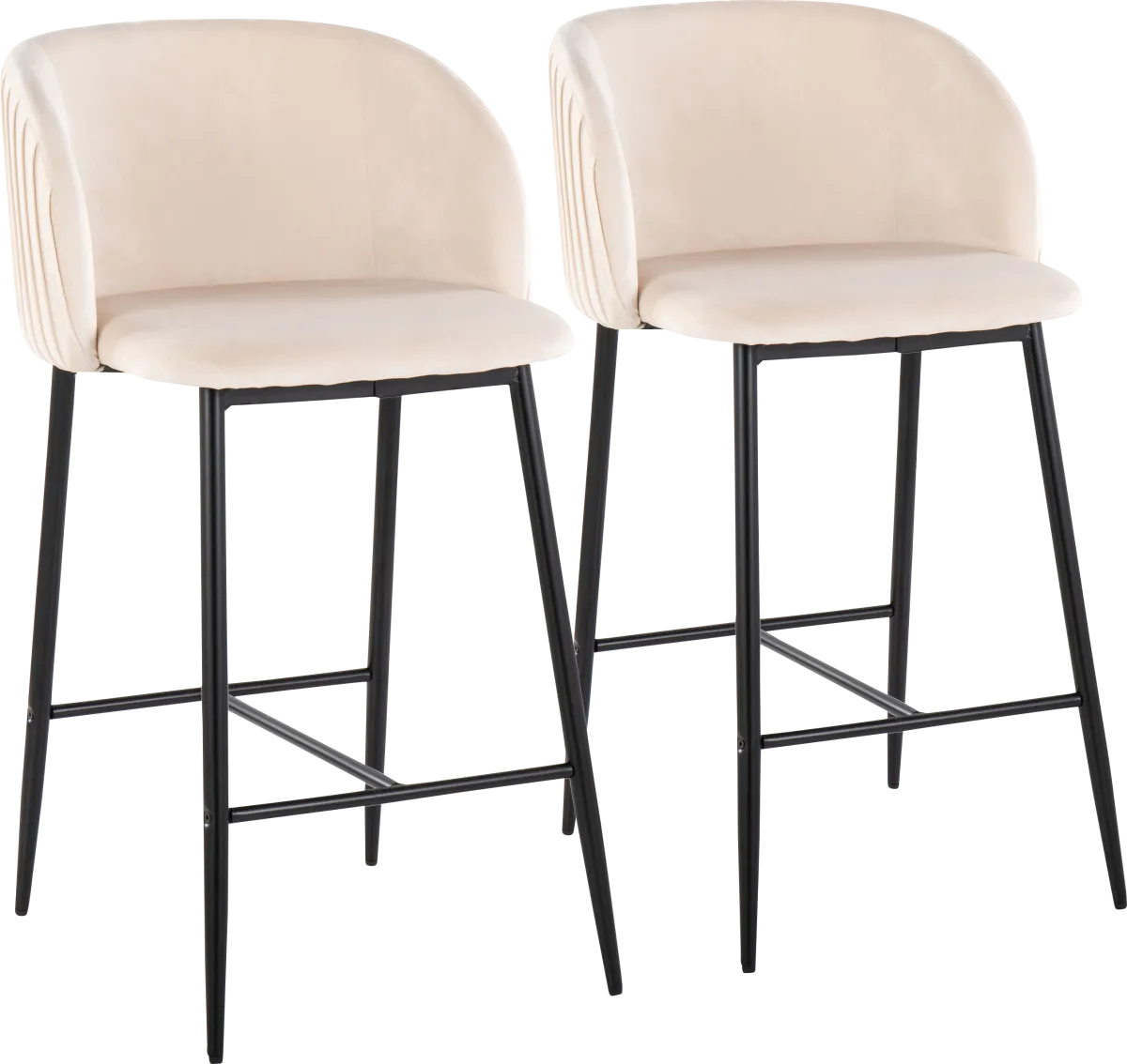 Marsanne II Black Black,Colors White Velvet Plush Counter Height Stool ...