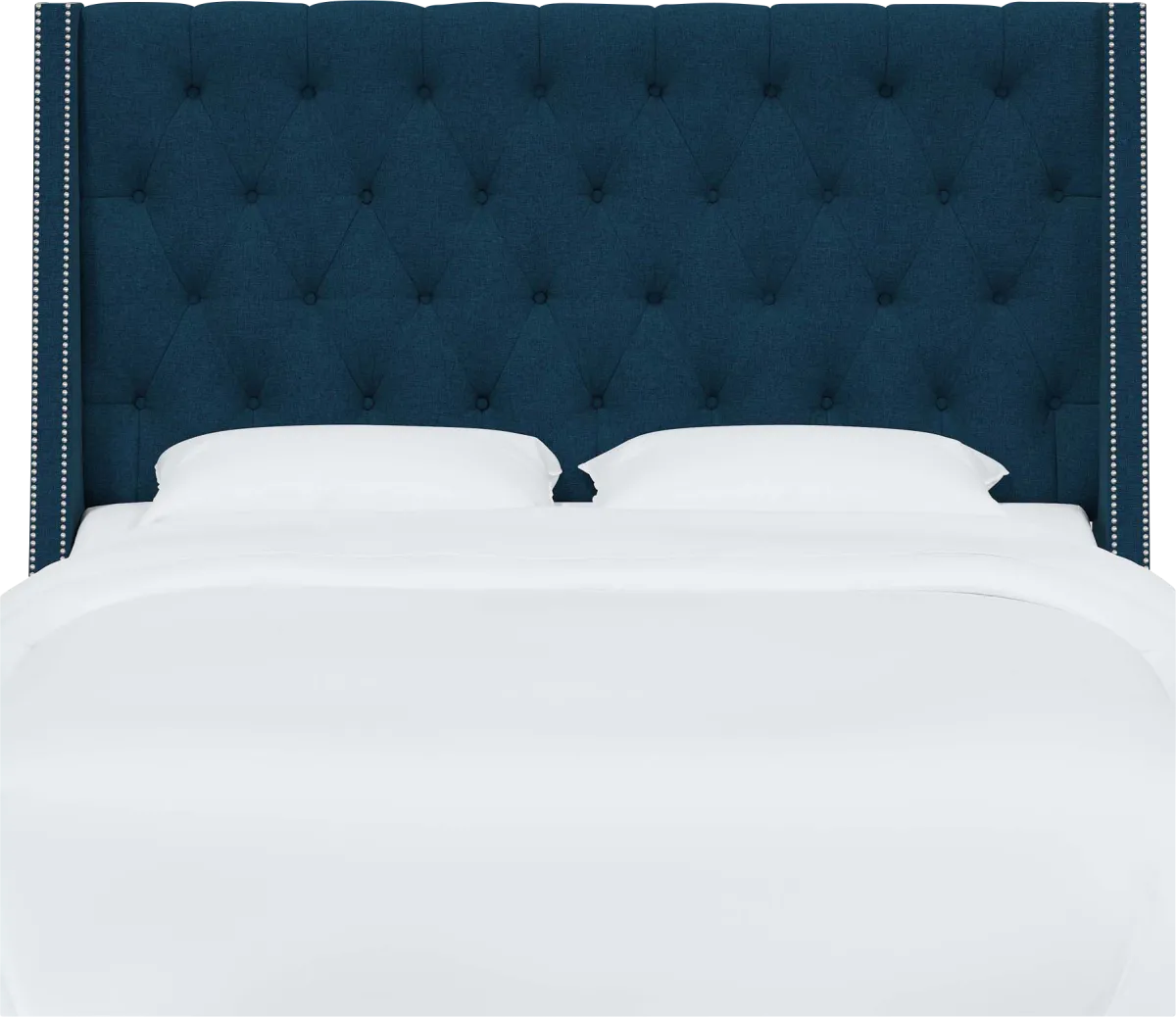 Aidyl Blue Linen,Polyester Fabric Full Headboard | Rooms to Go