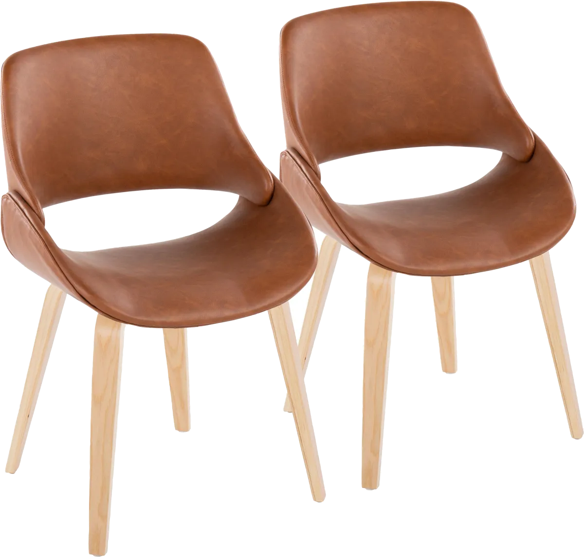 Stroble IX Camel Colors Polyurethane Fabric Side Chair, Set Of 2 ...
