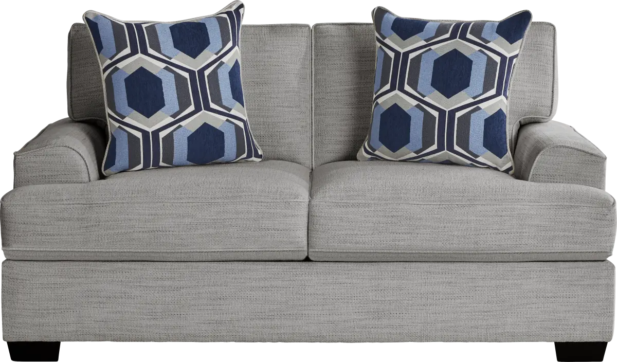 Hutchinson 2 Pc Gray Polyester Fabric Living Room Set With Sofa ...