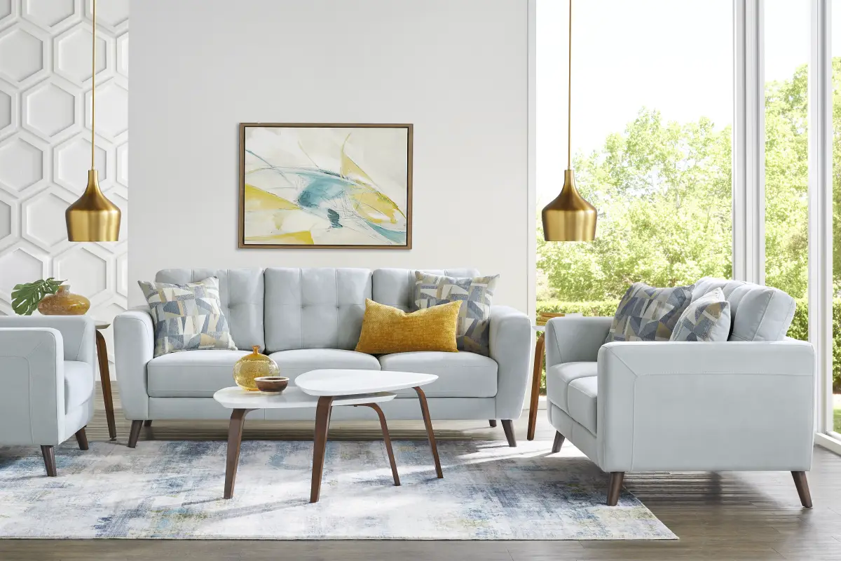 Claremont Heights Hydra Blue Woven Loveseat | Rooms to Go