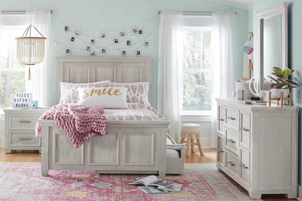 Canyon Lake 5 Pc Ash Gray Twin Bedroom Set With Dresser, 3 Pc Twin ...