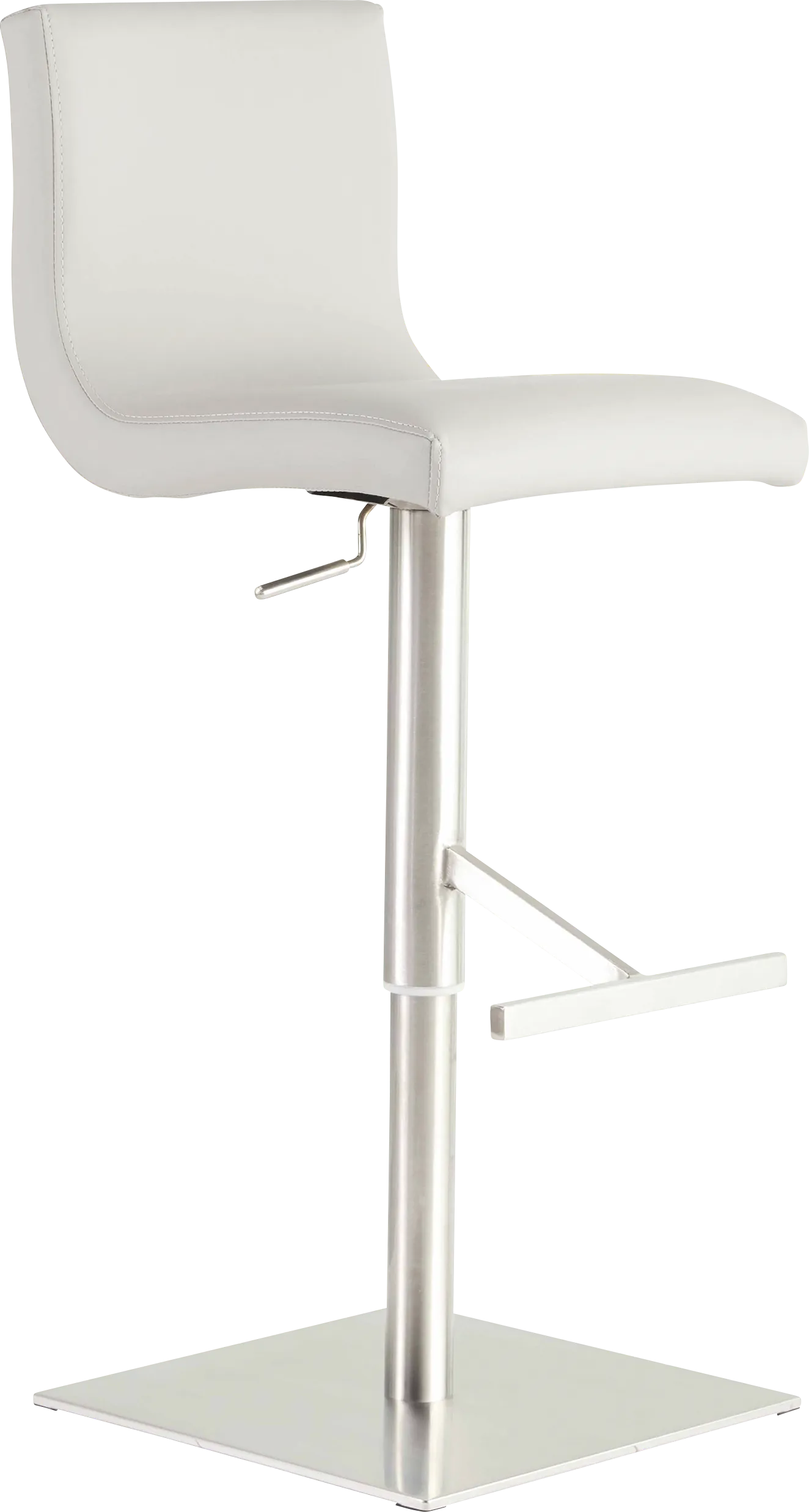 Soileau White Leatherette Adjustable Height Barstool | Rooms to Go