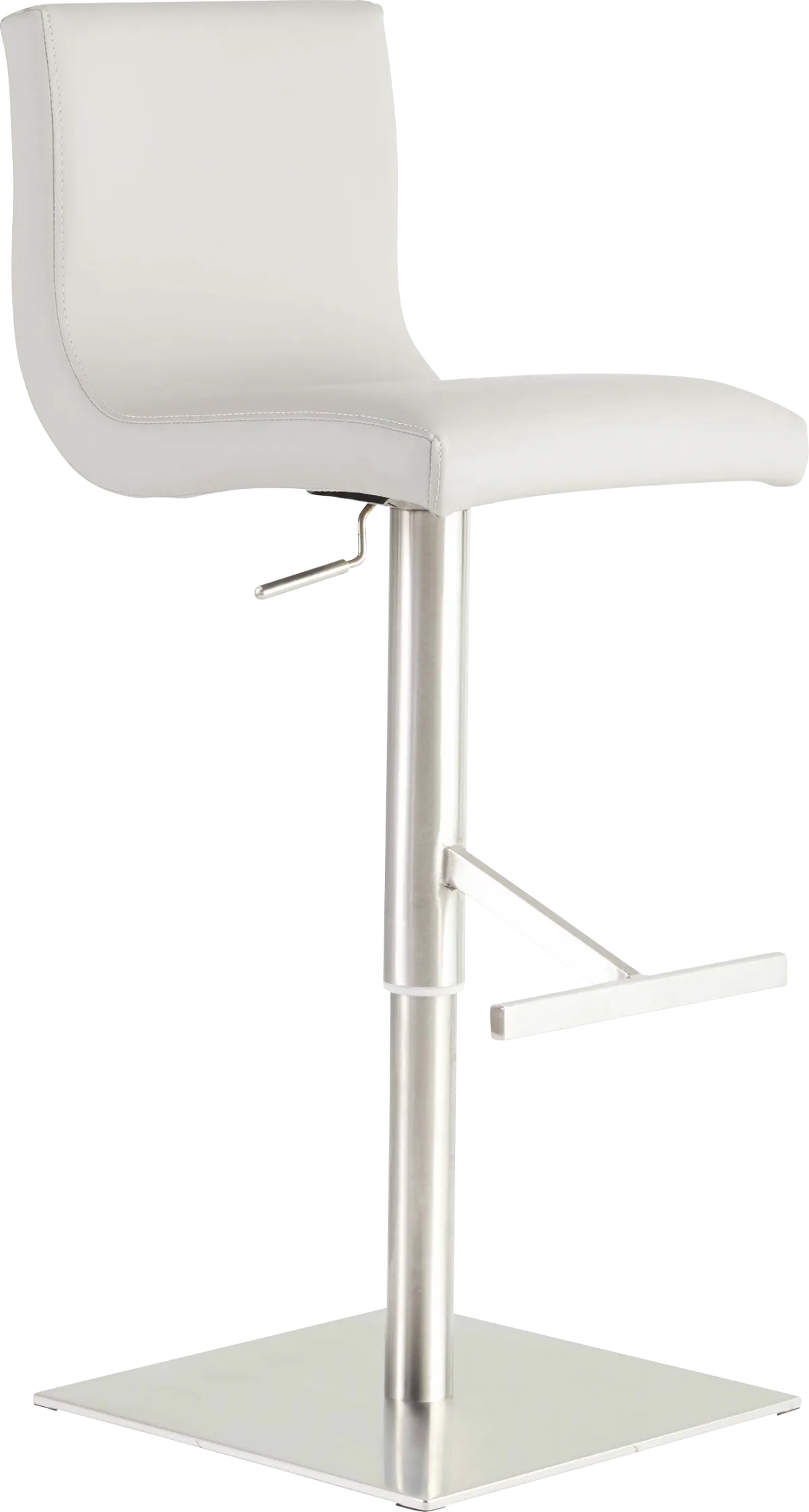 Soileau White Leatherette Adjustable Height Barstool | Rooms to Go