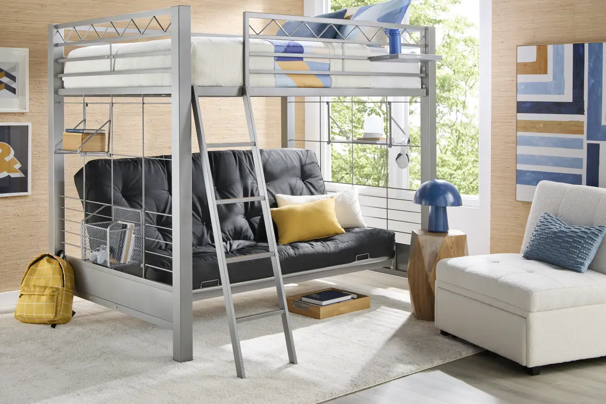 Build-A-Bunk Gray 6 Pc Full/Futon Loft | Rooms to Go