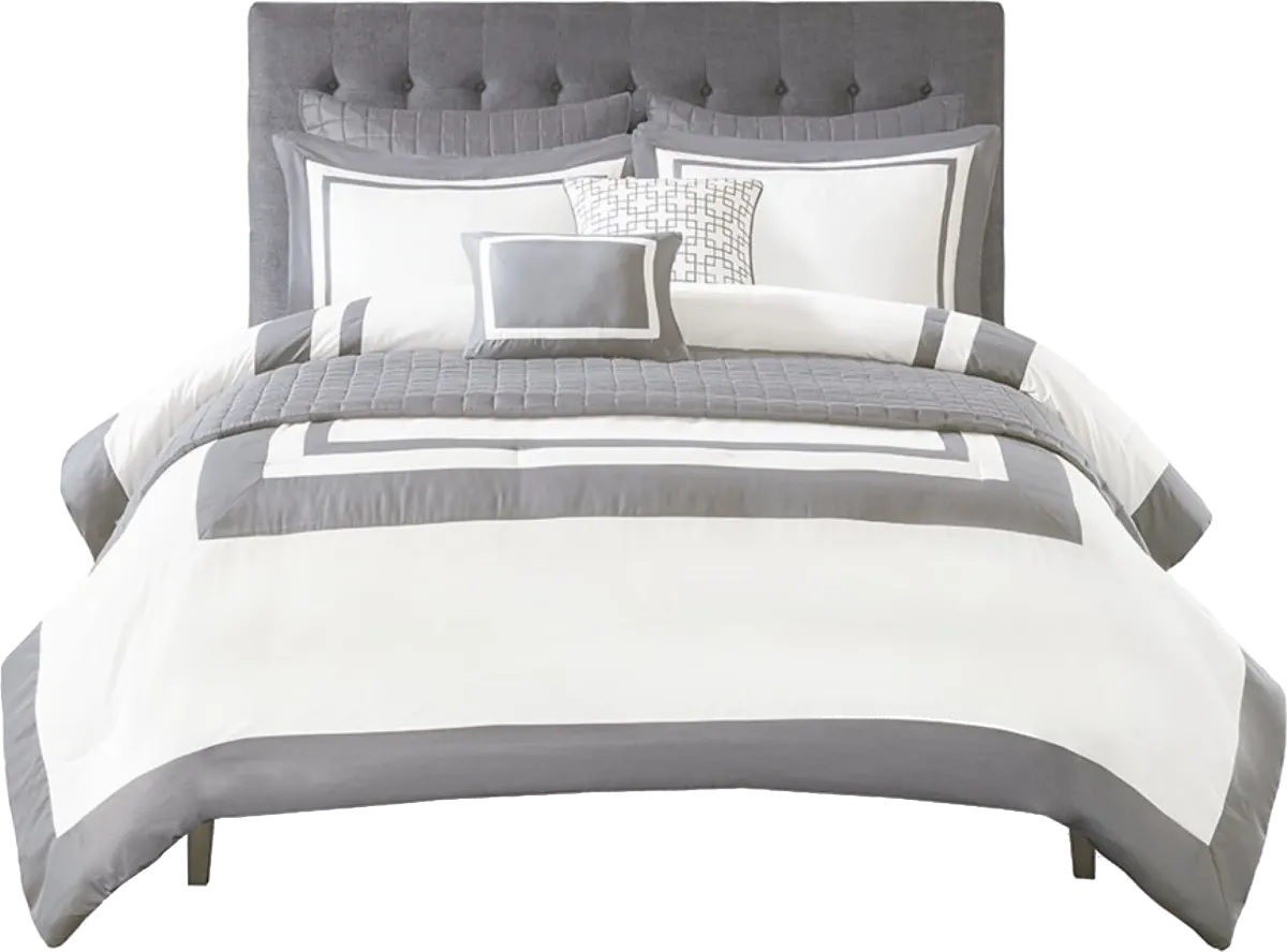 Wayde Gray 8 Pc King Comforter Set | Rooms to Go