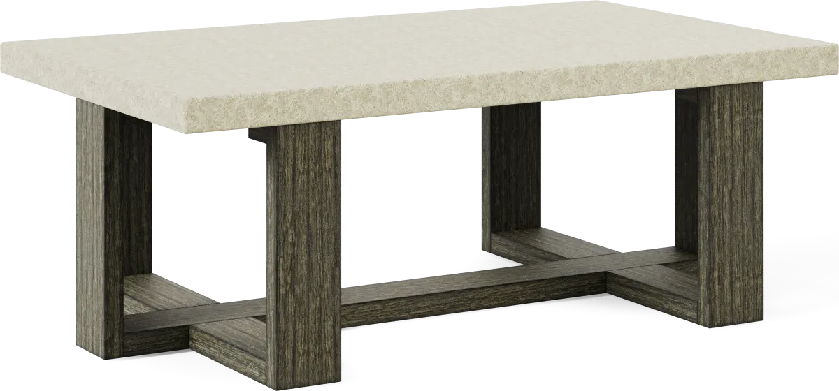 Sanger Gray Faux Stone,Wood Rectangle Cocktail Table | Rooms to Go