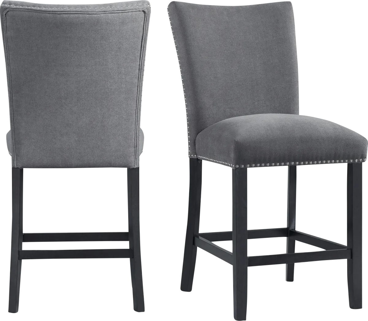 Pocan Black Black,Colors Polyester Fabric Counter Height Stool, Set Of ...