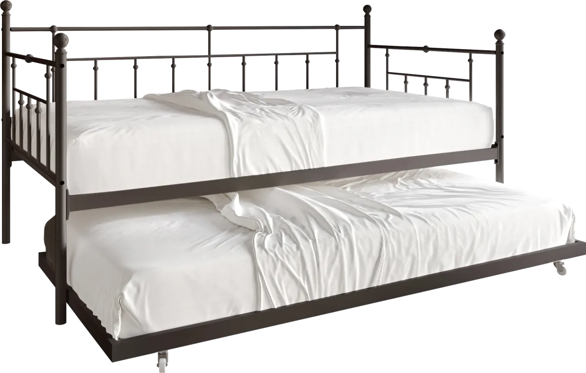 Blossomtube Brown Dark Wood Metal Daybed | Rooms to Go