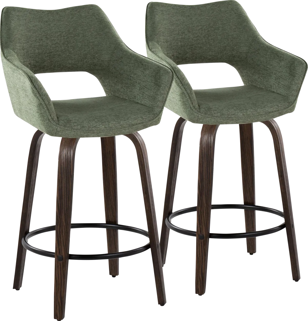 Ovur I Dark Wood Sangria Green Polyester Fabric Counter Height Stool ...