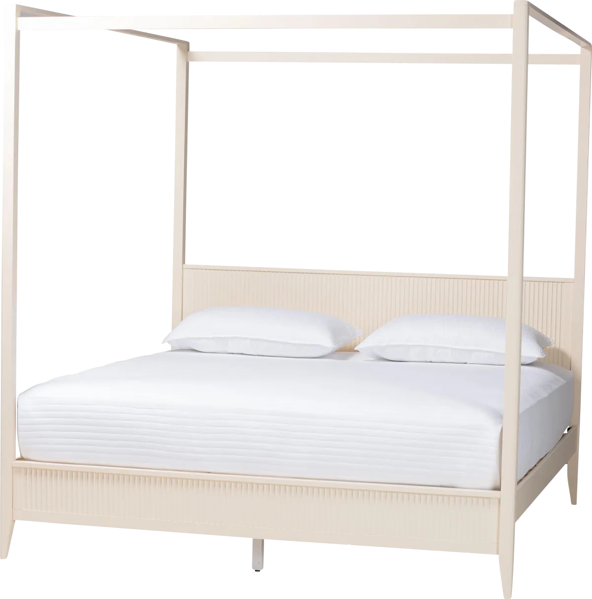 Steagall Ivory Beige King Canopy Bed | Rooms to Go