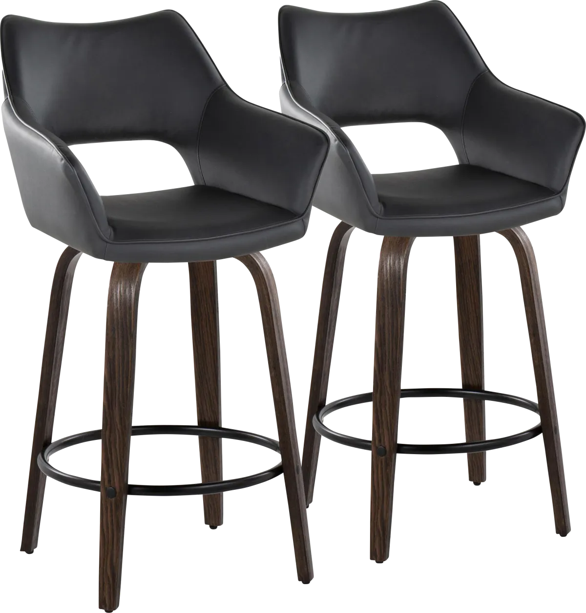 Ovur III Dark Wood Sangria Black Polyurethane Fabric Counter Height ...