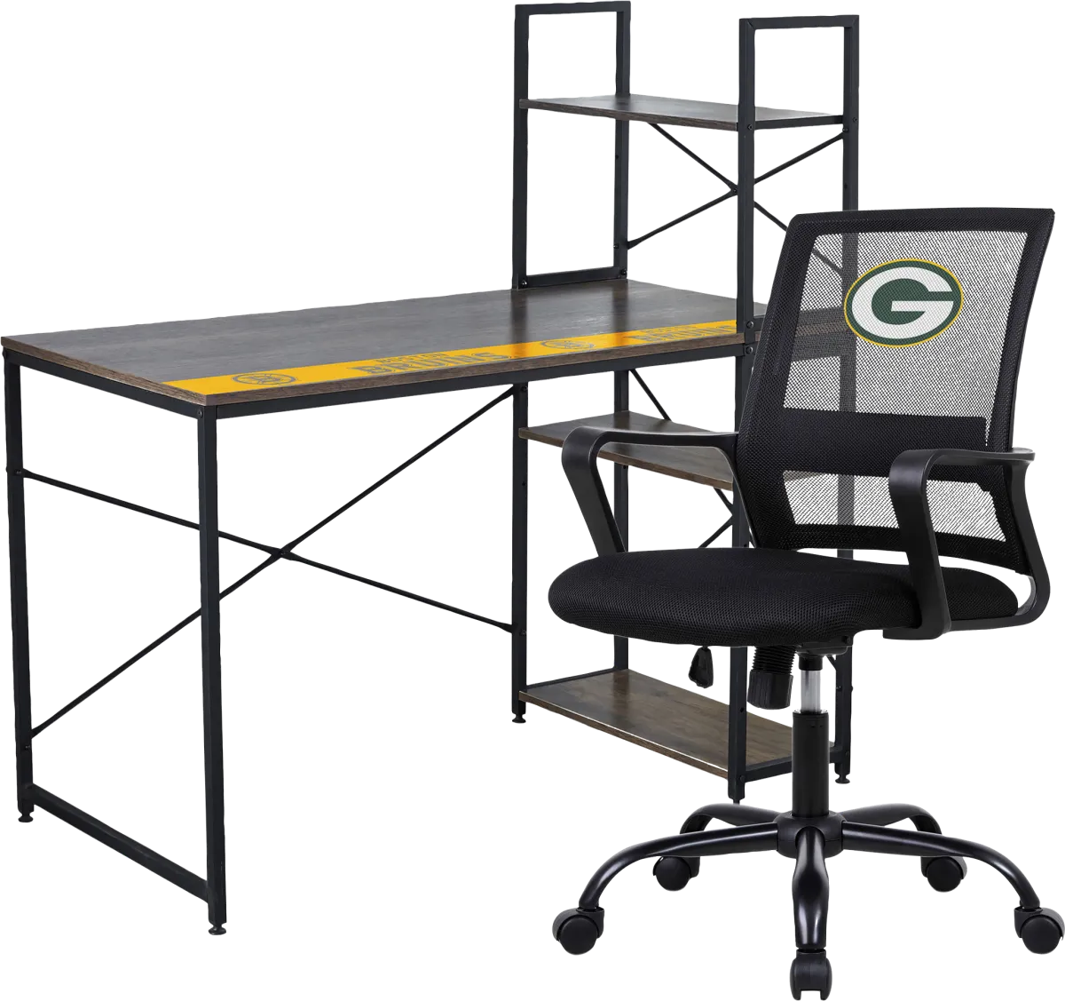 Nfl Desk And Chair Gold,Green,White Colors,Metal,White | Rooms to Go