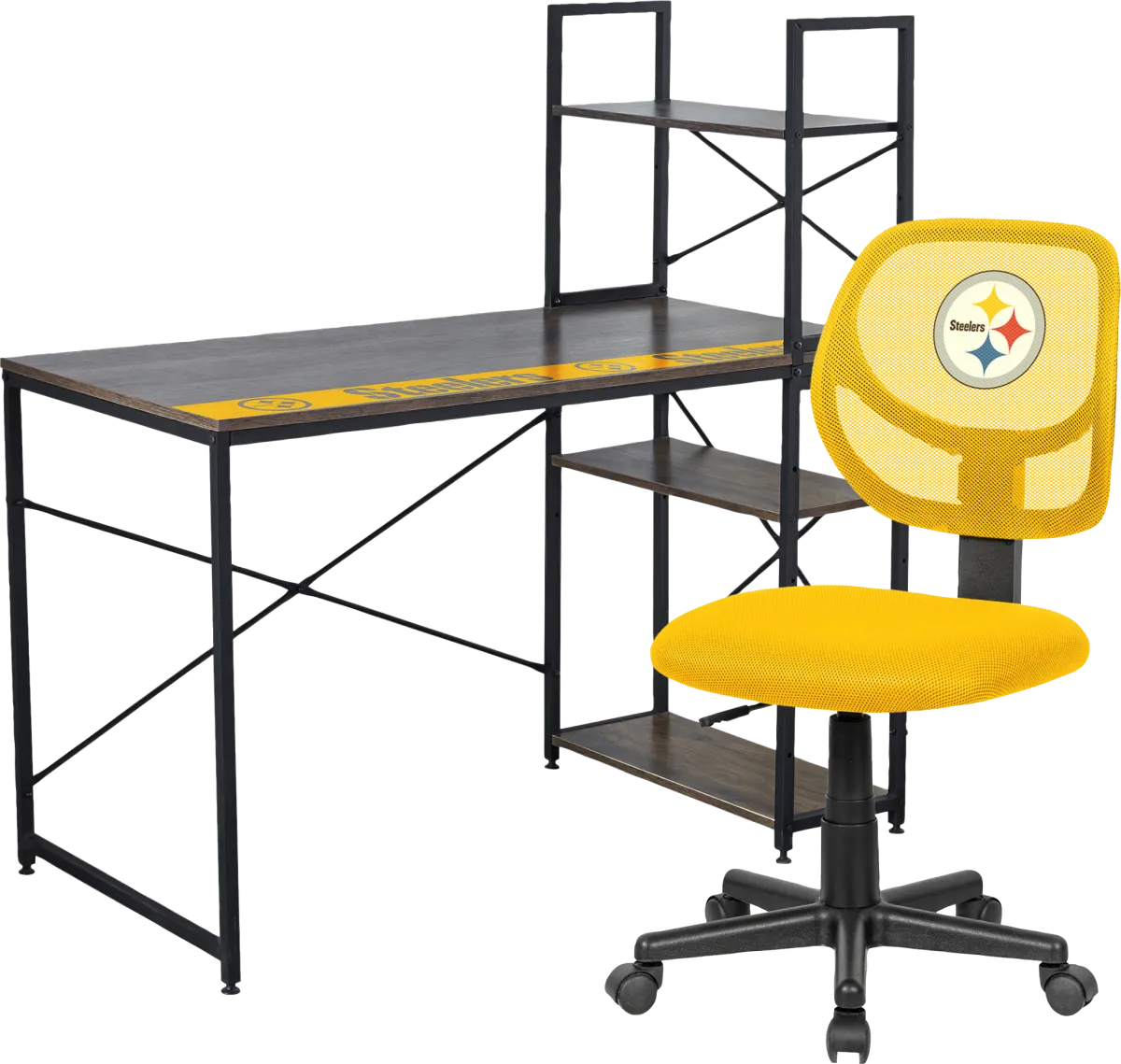 Nfl Desk And Chair Black,Gold,White Black,Colors,Metal,White | Rooms to Go