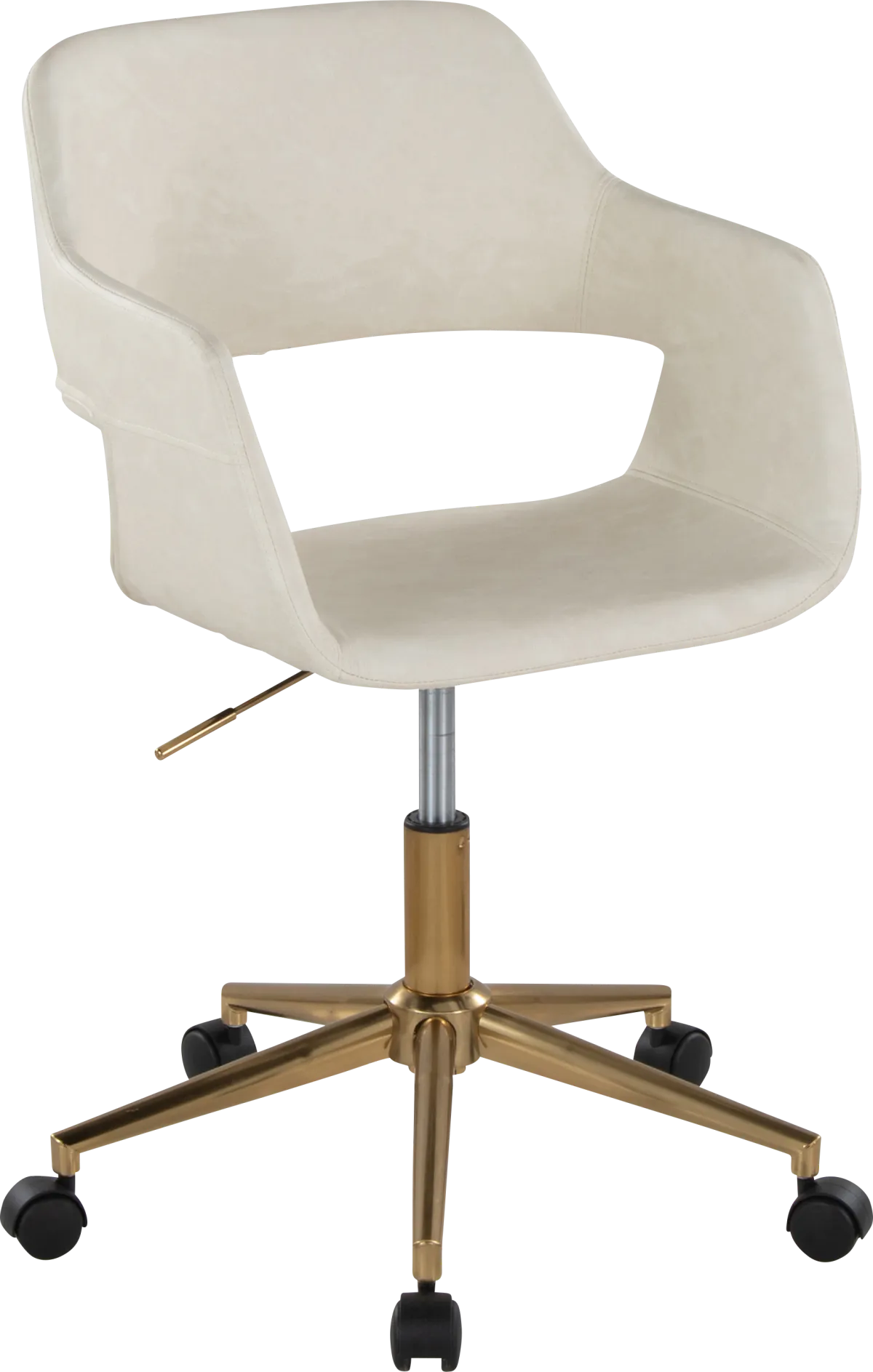 Whisp I Gold Colors,Metal Cream Beige Polyurethane Fabric Desk Chair ...