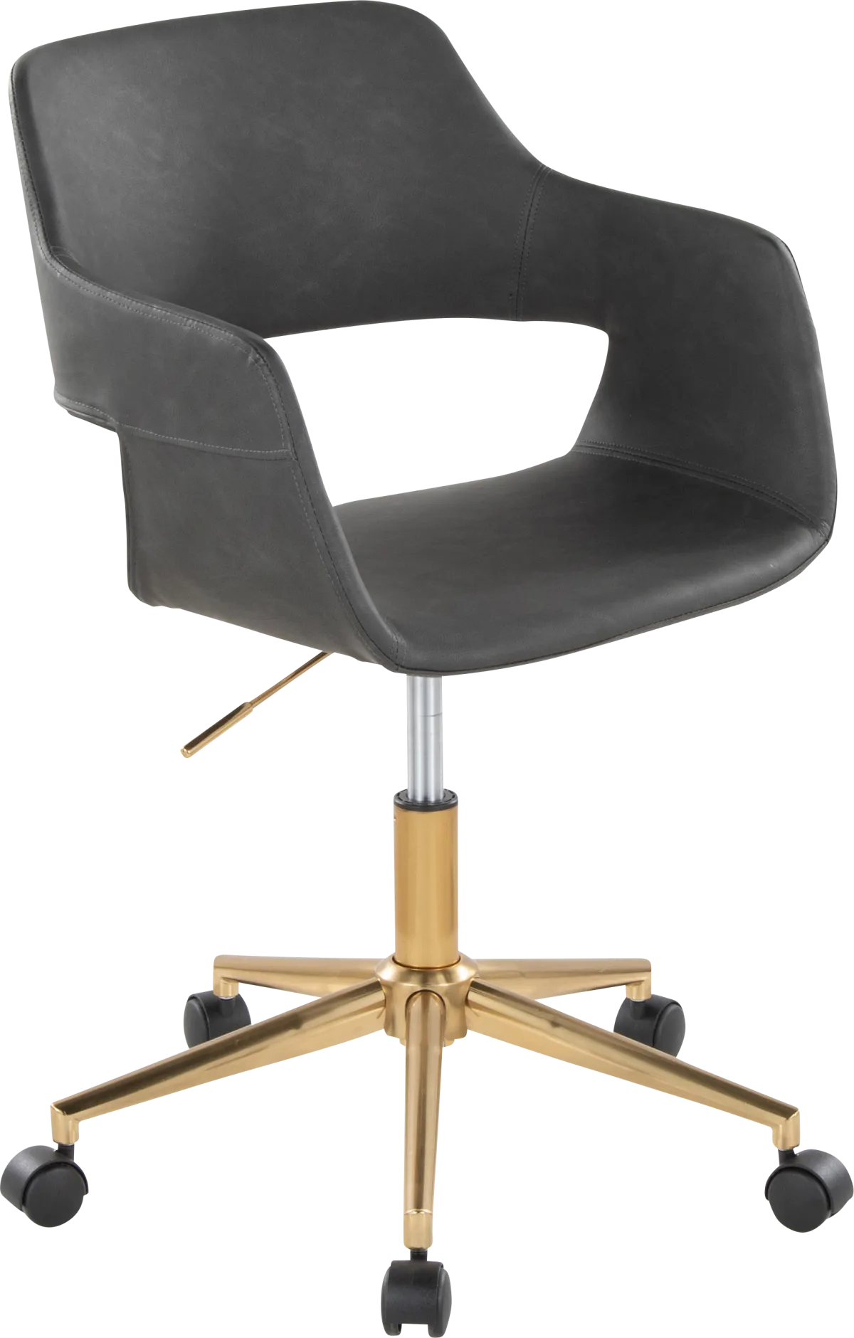 Whisp I Gold Colors,Metal Gray Polyurethane Fabric Desk Chair | Rooms to Go