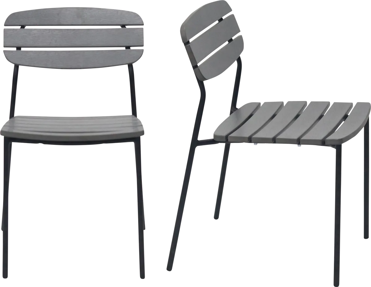 Rufiny Dark Gray Outdoor Side Chair, Set Of 2 | Rooms to Go