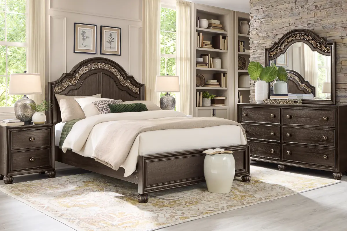 Augustine Brown Dark Wood Dresser | Rooms to Go