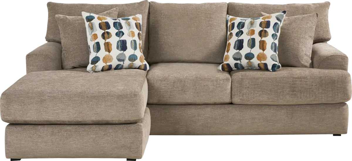 Fallbrook 2 Pc Brown Twill With Chaise Left Sofa | Rooms to Go