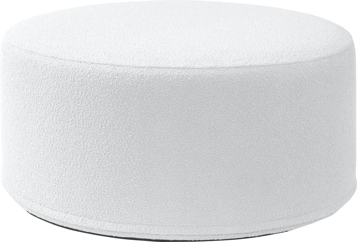 Bevina II White Polyester Fabric Ottoman | Rooms to Go