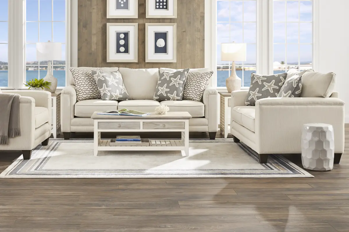 Brightwater 2 Pc Beige Woven Living Room Set With Sofa, Chair | Rooms to Go