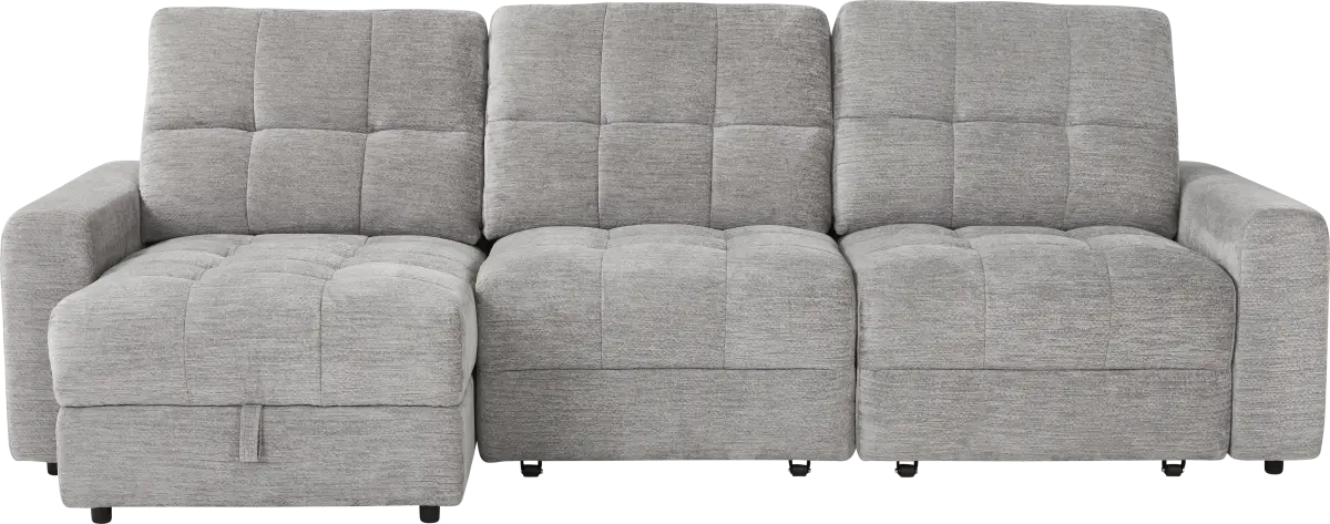 Meriwether Gray Chenille Fabric 3 Pc Reclining End, Power Slider + Laf ...