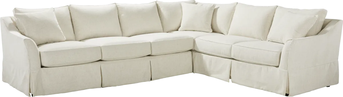 Cindy Crawford Pacific Grove White Woven 2 Pc With Left Arm Facing Sofa ...