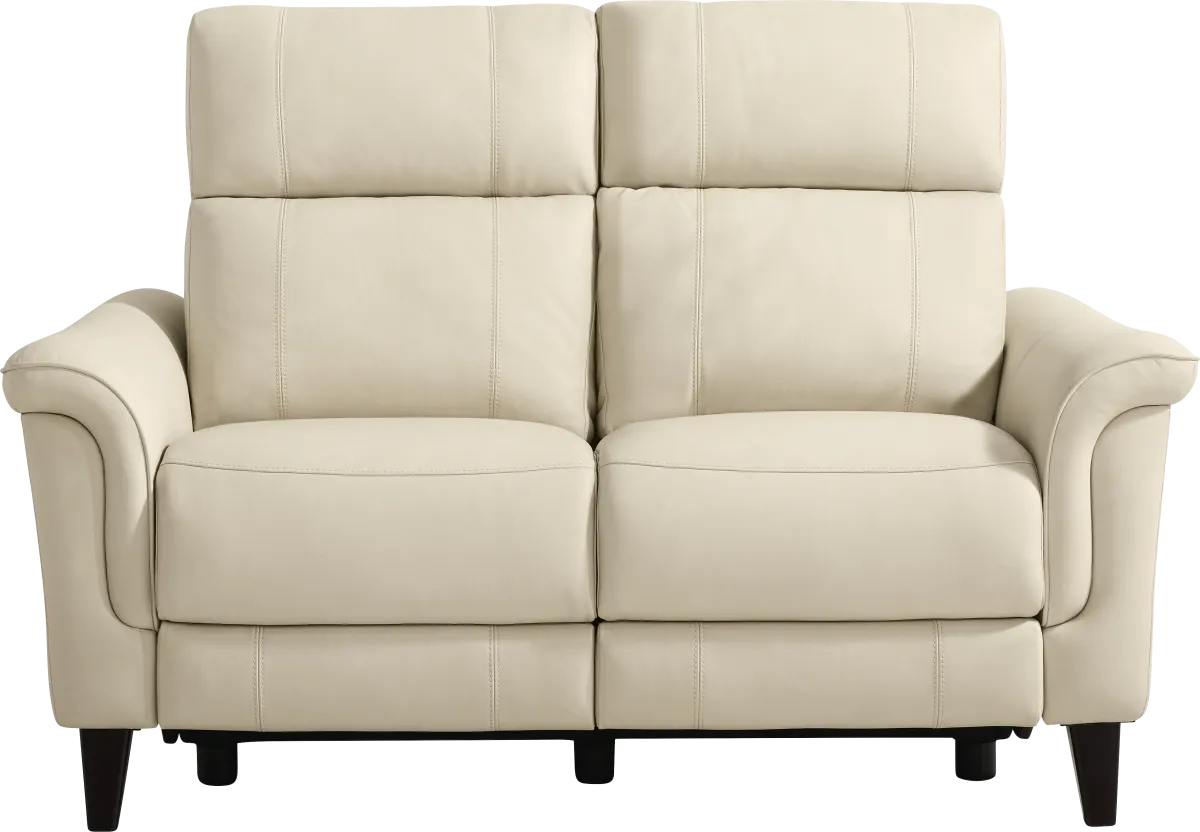 Cindy Crawford Antonella 2 Pc Beige Leather Dual Power Reclining Living ...