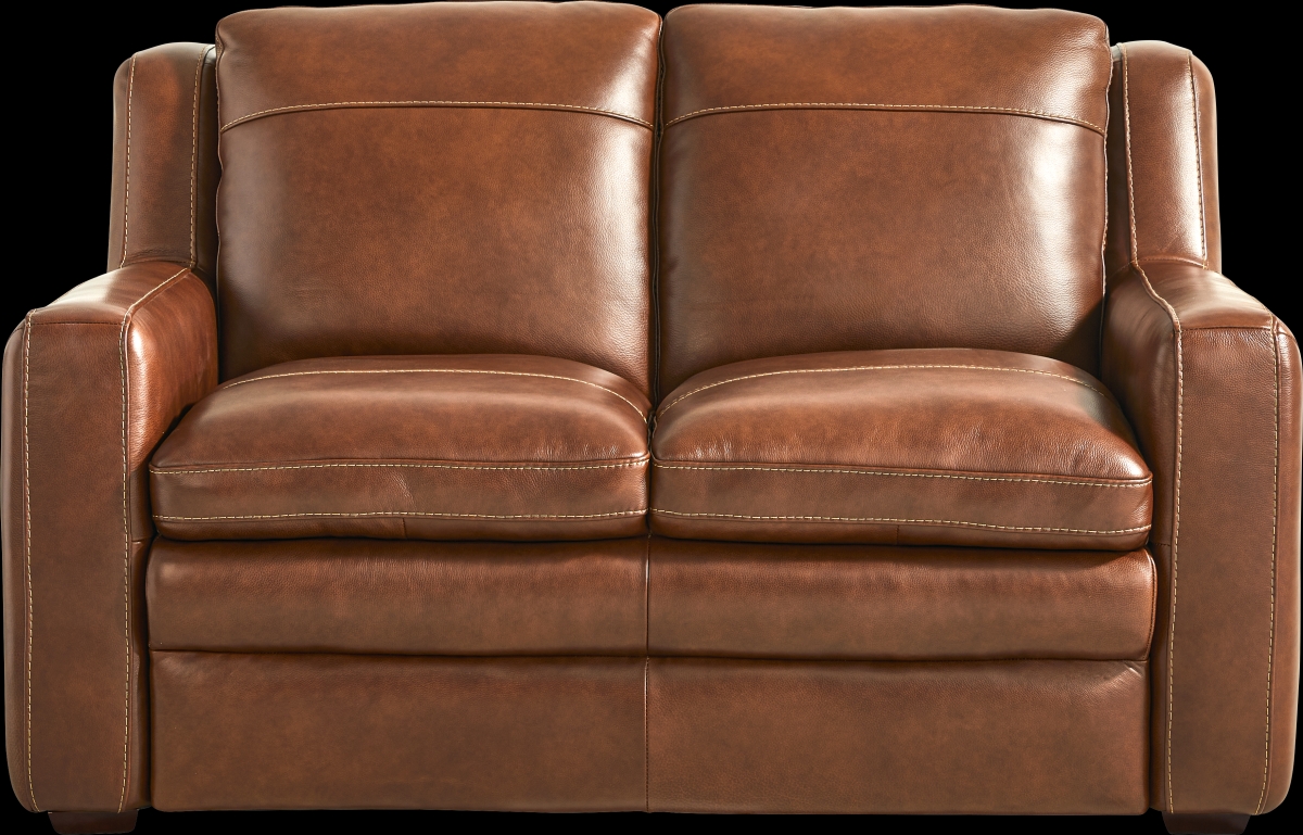 Salinger 7 Pc Brown Leather Premium Sleeper Living Room Set With Gel Foam Sleeper Sofa, Loveseat ...