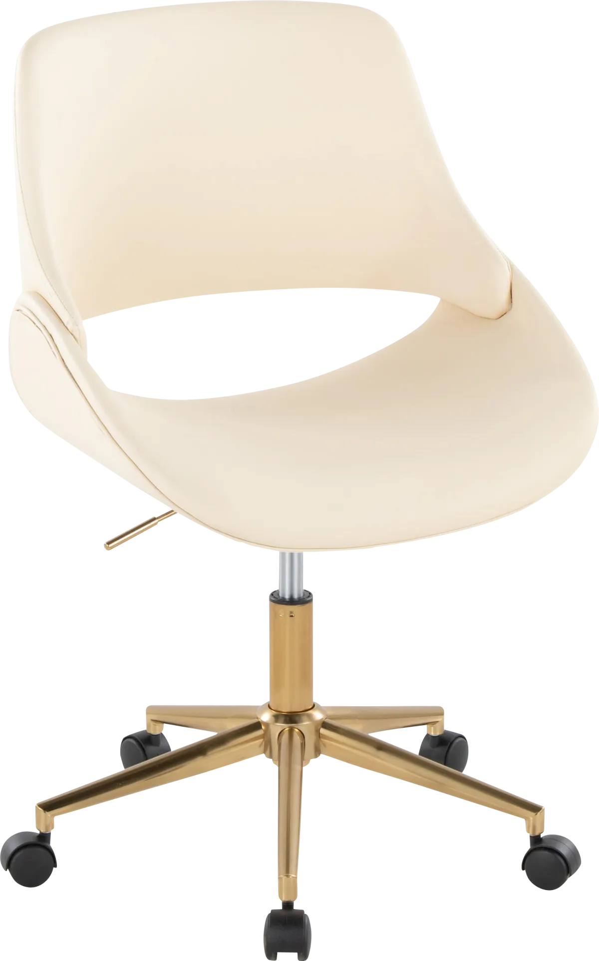 Halma II Gold Colors,Metal White Faux Leather Fabric Desk Chair | Rooms ...
