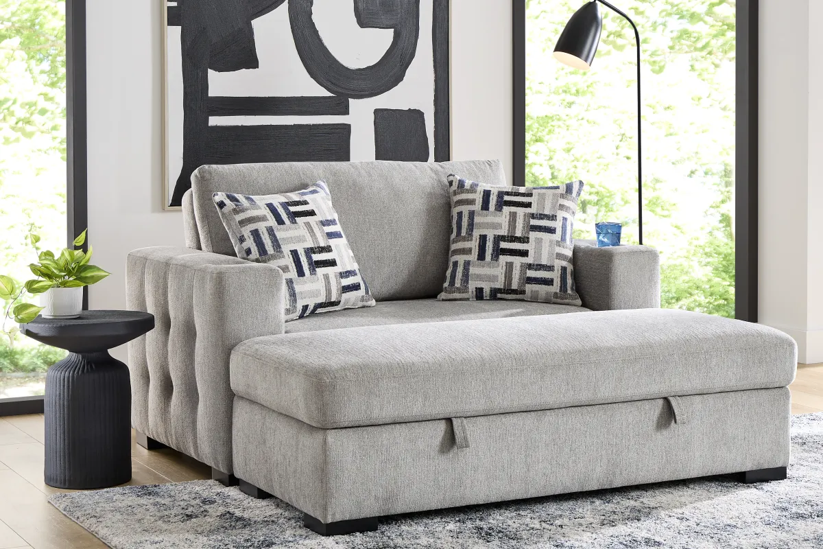 Geneva Gray Textured 2 Pc Chaise | Rooms to Go