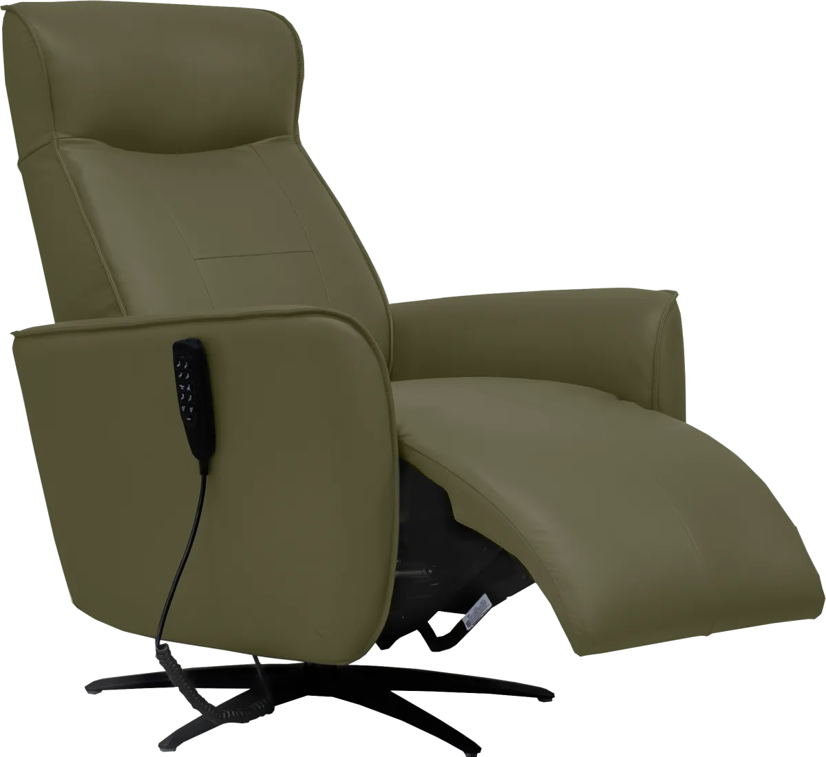 Fraser Olive Green Leather Triple Power Recliner | Rooms to Go