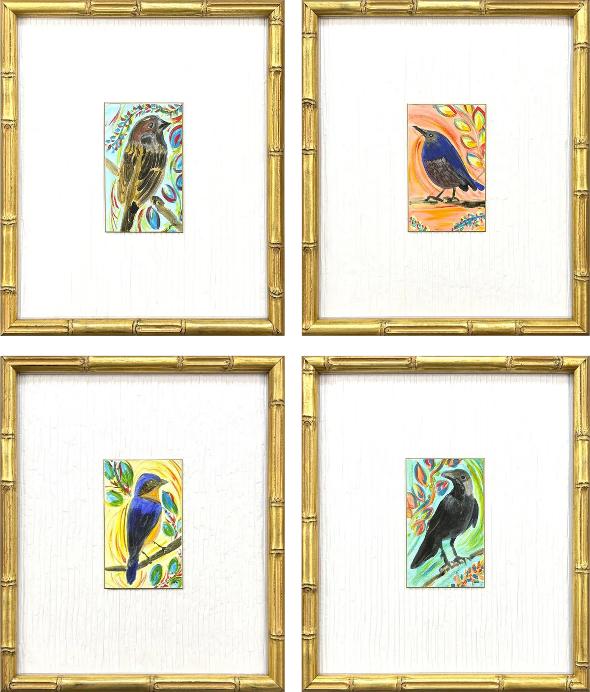Sassy Birds Artwork, Set Of 4 | Rooms to Go
