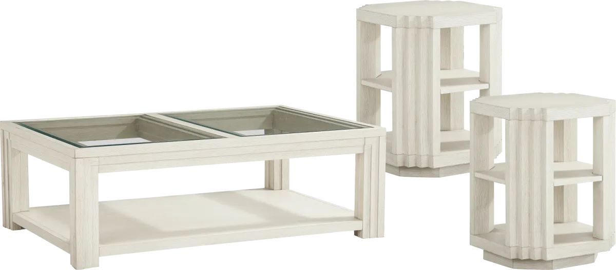 Royal Park Ivory Light Wood,White 3 Pc Table Set | Rooms to Go
