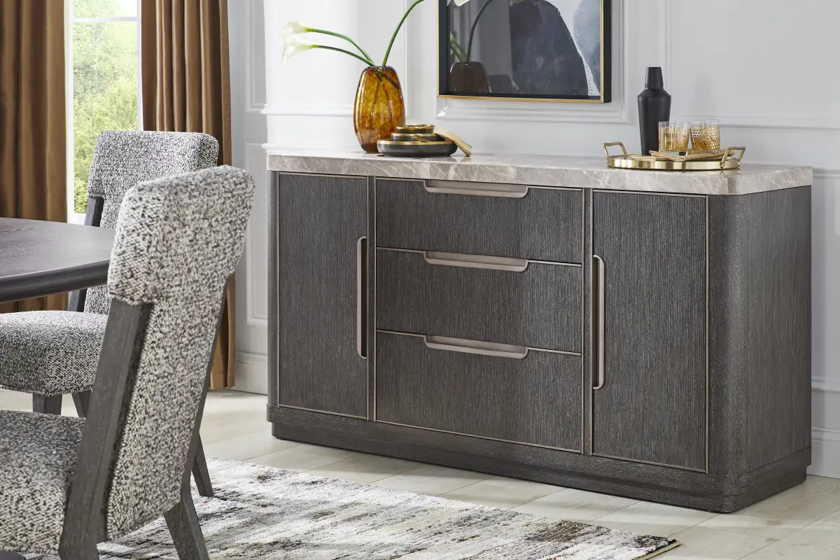 Drew & Jonathan Preston Heights Dark Gray Buffet | Rooms to Go