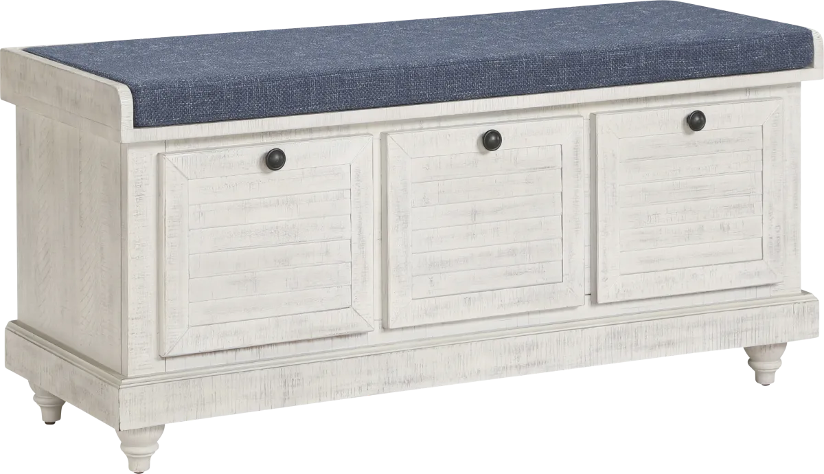 Chikelu White Storage Bench | Rooms to Go