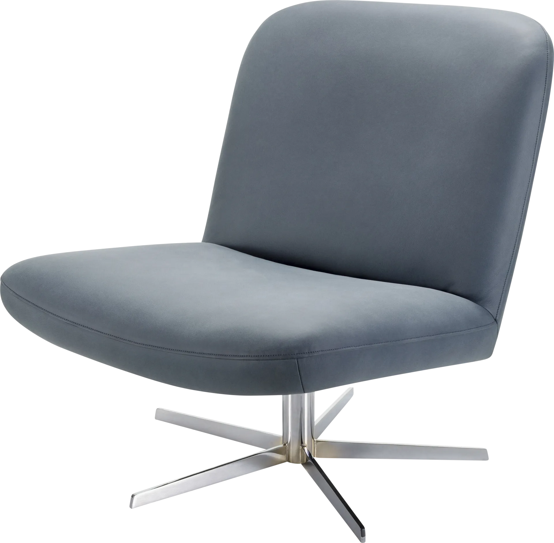 Felli Silver Gray Blue Leather Swivel Accent Chair | Rooms to Go