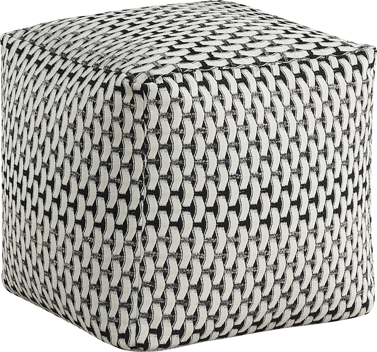 Landn Black Polyester Fabric Pouf | Rooms to Go