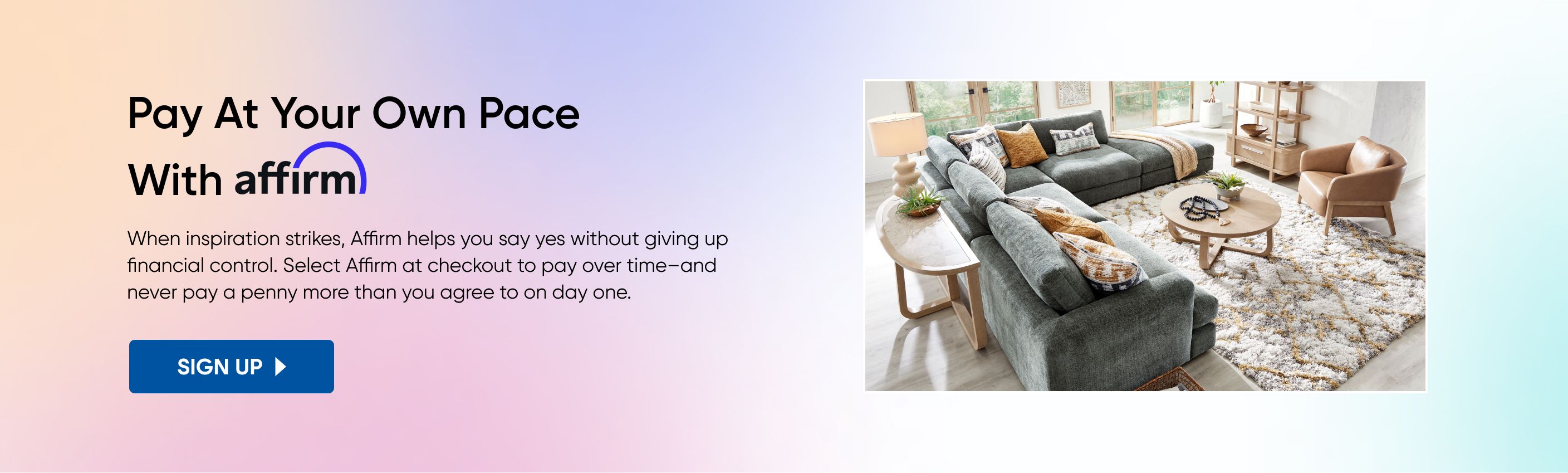 Flexible Furniture Financing with Affirm at Rooms To Go