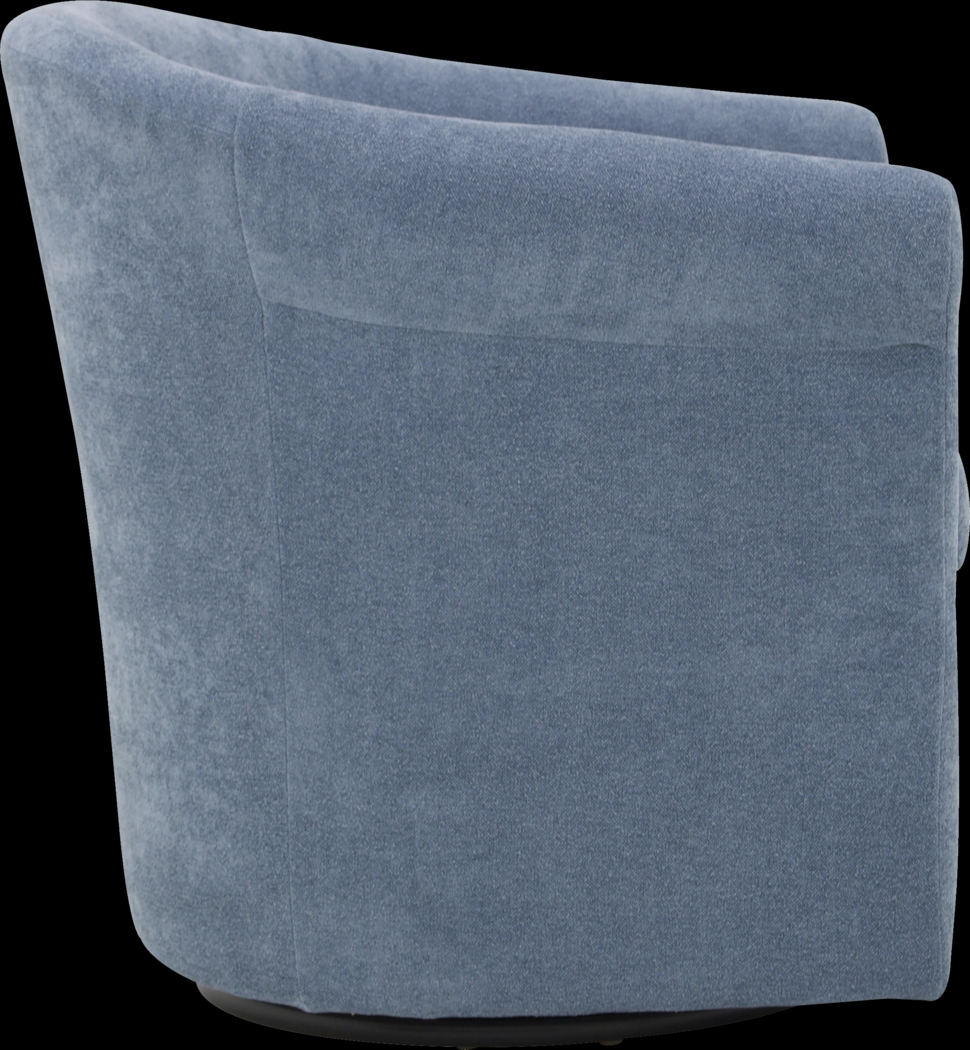 Alokaba Light Blue Polyester Fabric Swivel Accent Chair | Rooms to Go